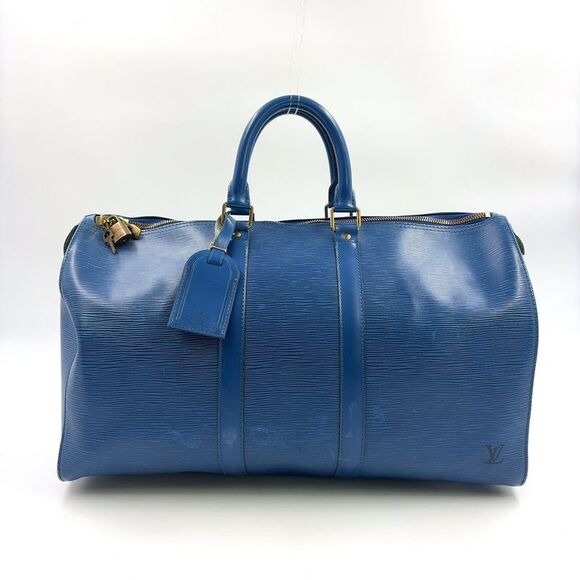 Louis Vuitton | Bags | Louis Vuitton Keepall 45 Epi Blue Boston Bag ...